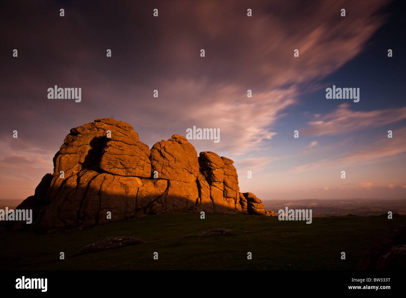 Haytor,Dartmoor,Devon,England at sunset Stock Photo - Alamy