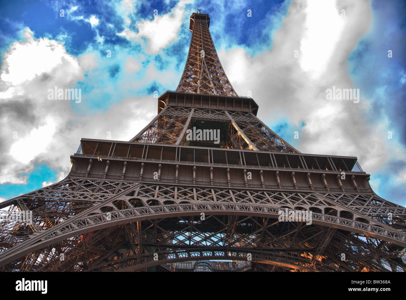 Side view of Eiffel Tower, Paris Stock Photo - Alamy