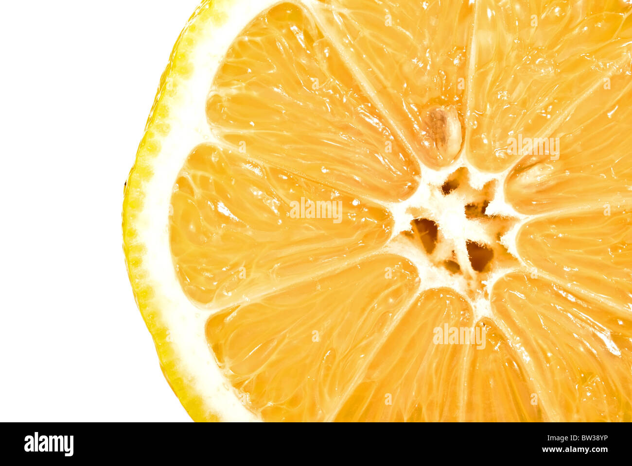 lemon half cross section on white Stock Photo - Alamy