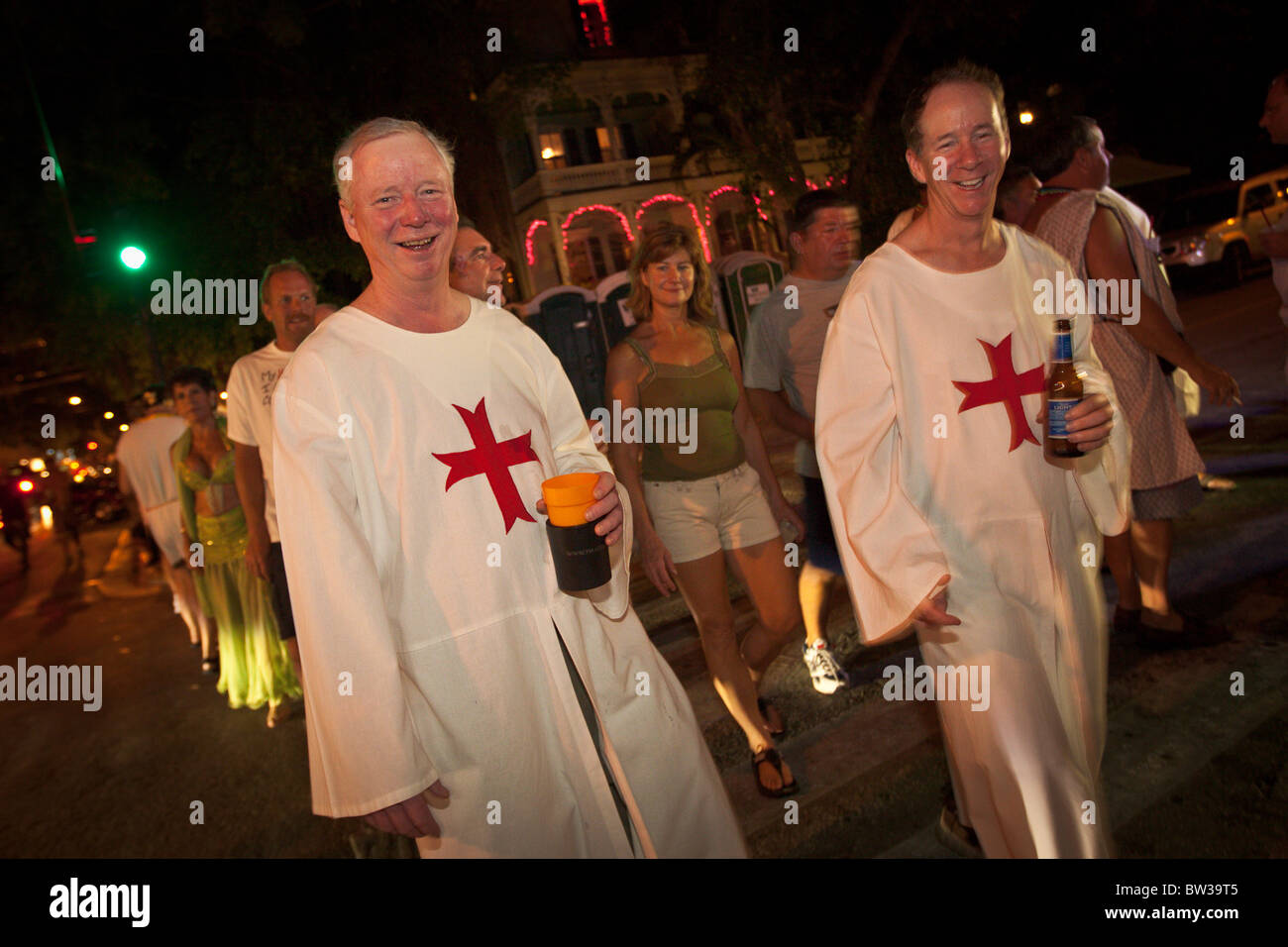 Costumed revelers during Fantasy Fest halloween parade in Key West ...