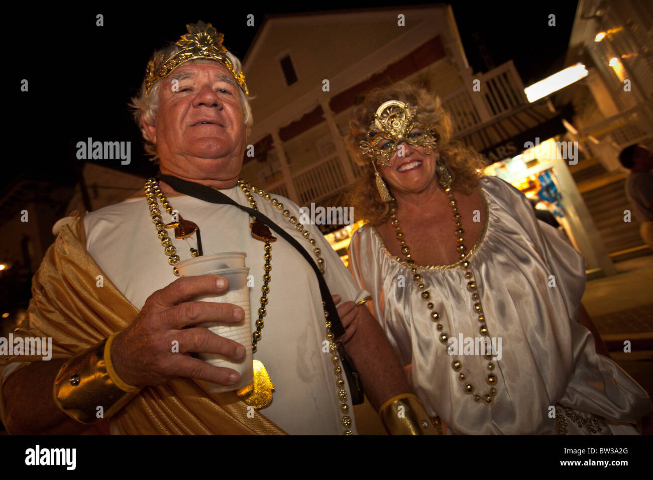 Costumed revelers during Fantasy Fest halloween parade in Key West ...