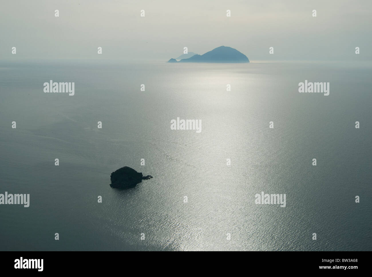 View of Filicudi Island from Salina, one of the Aeolian Islands off ...