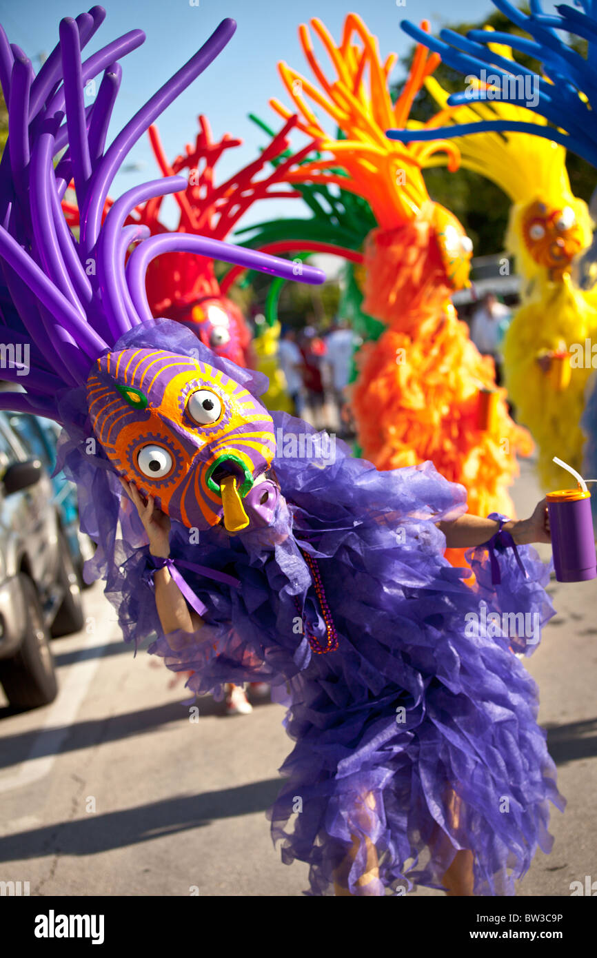 Costumed revelers during Fantasy Fest halloween parade in Key West ...