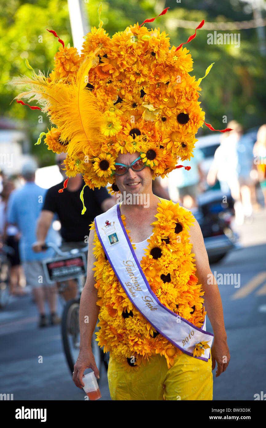 Costumed revelers during Fantasy Fest halloween parade in Key West ...