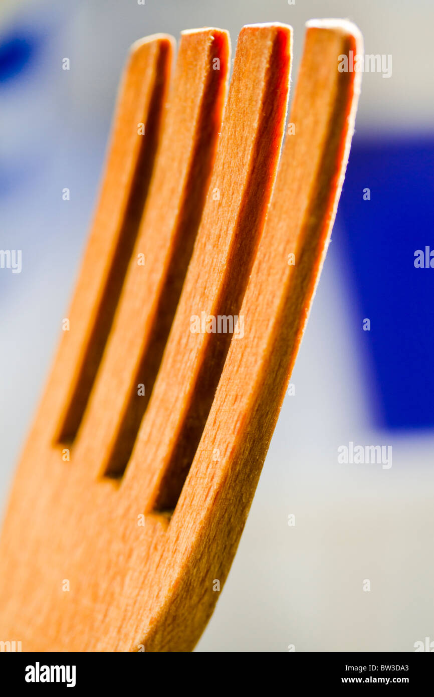 Detail of wooden fork Stock Photo - Alamy