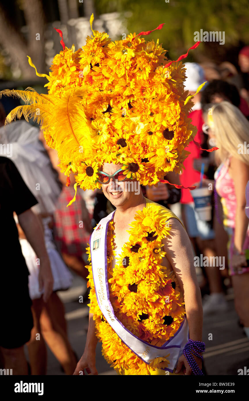 Costumed revelers during Fantasy Fest halloween parade in Key West ...
