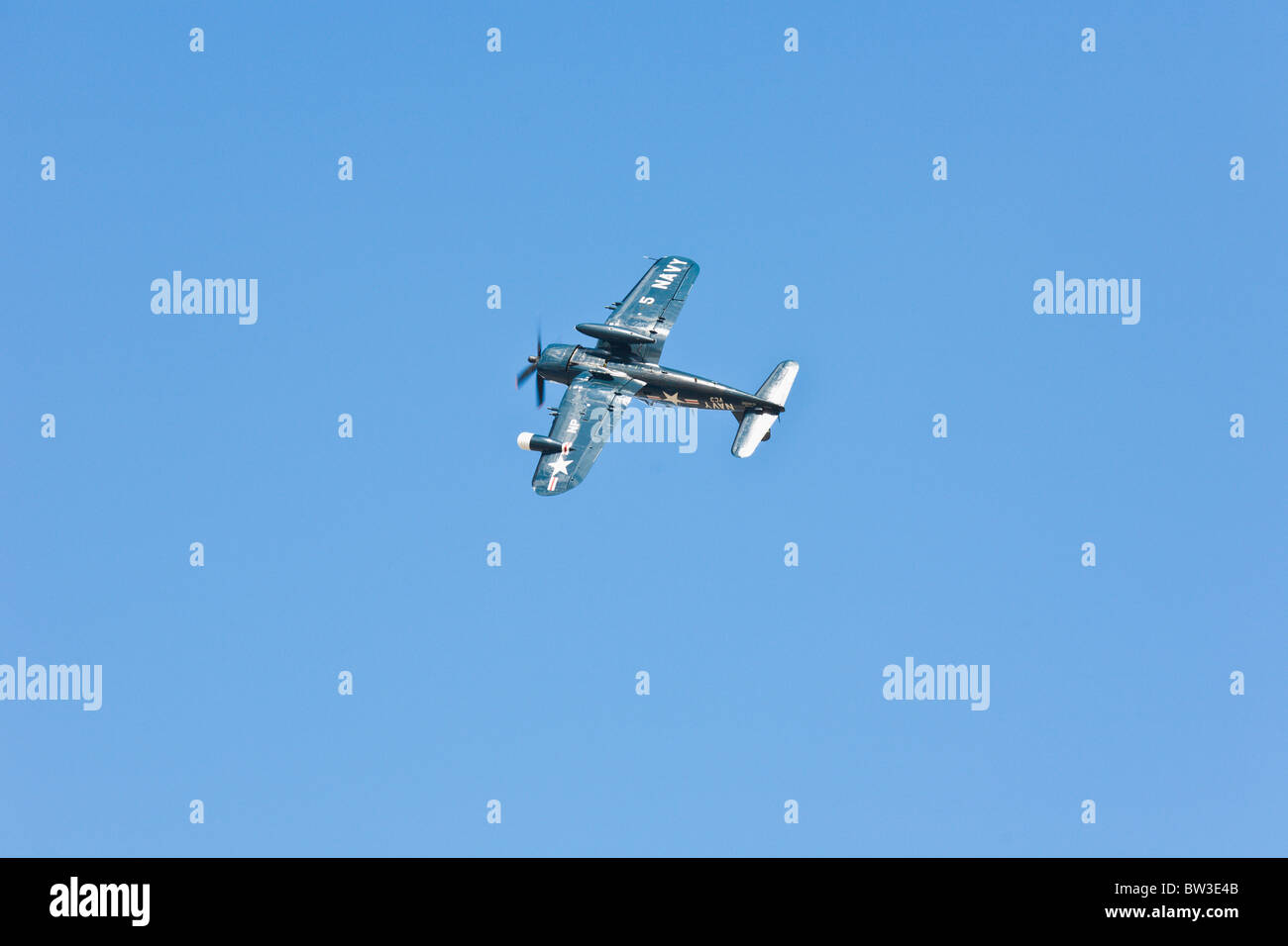 Pilot Dan McCue flying his F4U Corsair airplane during air show at NAS ...