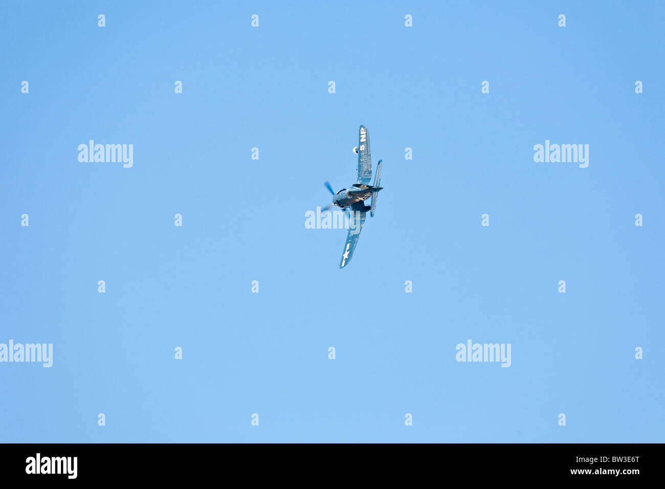 Pilot Dan McCue flying his F4U Corsair airplane during air show at NAS ...