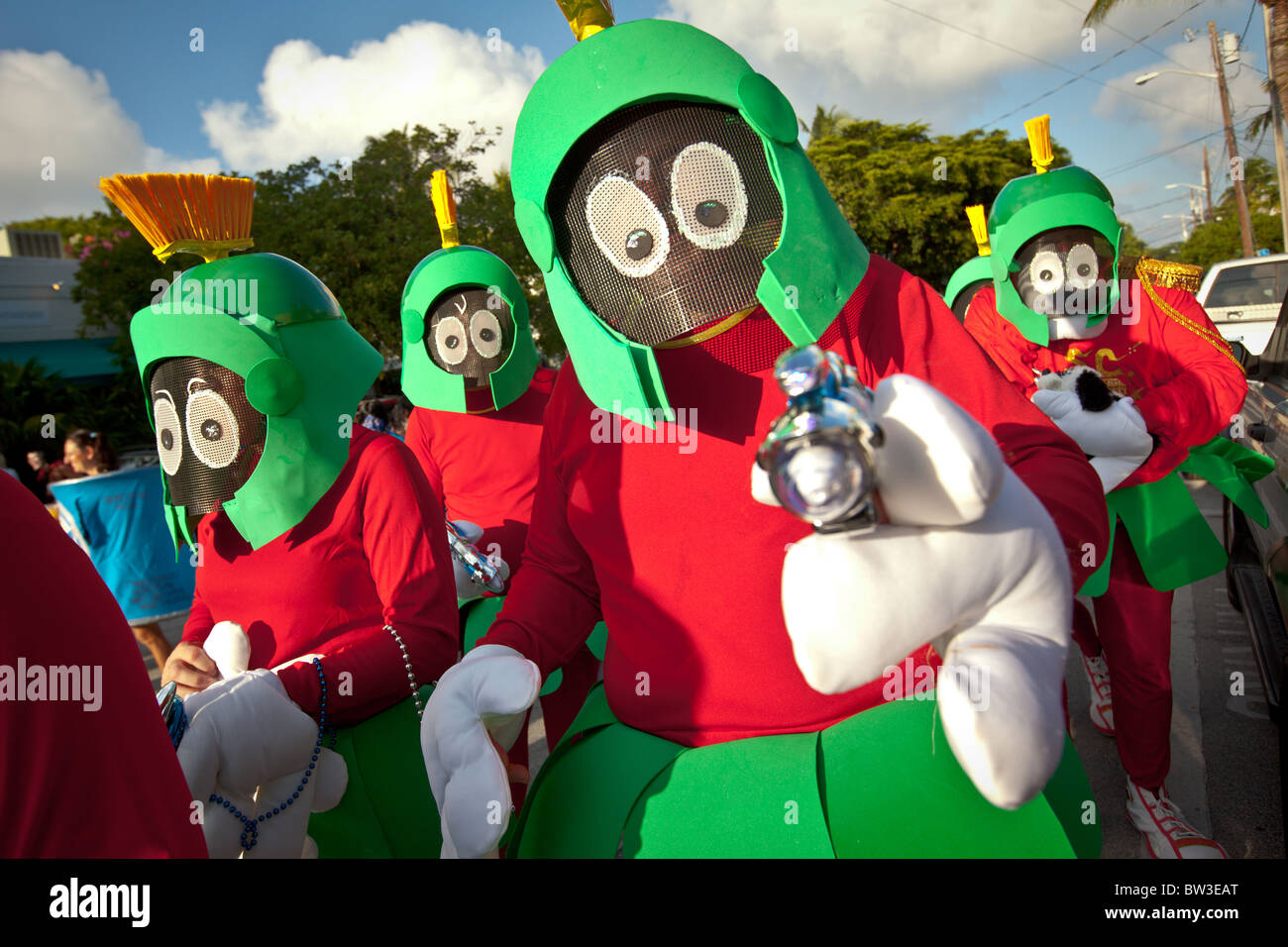 Costumed revelers during Fantasy Fest halloween parade in Key West ...