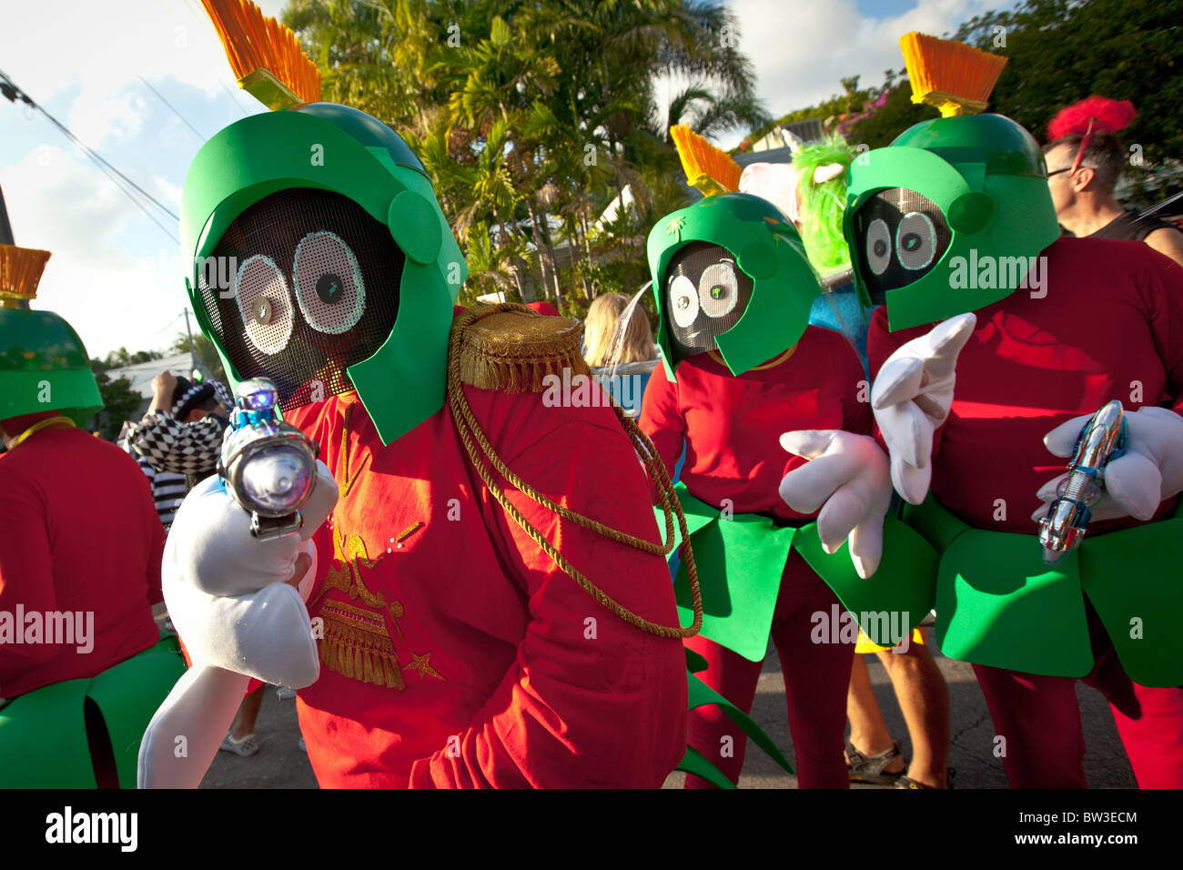 Costumed revelers during Fantasy Fest halloween parade in Key West ...