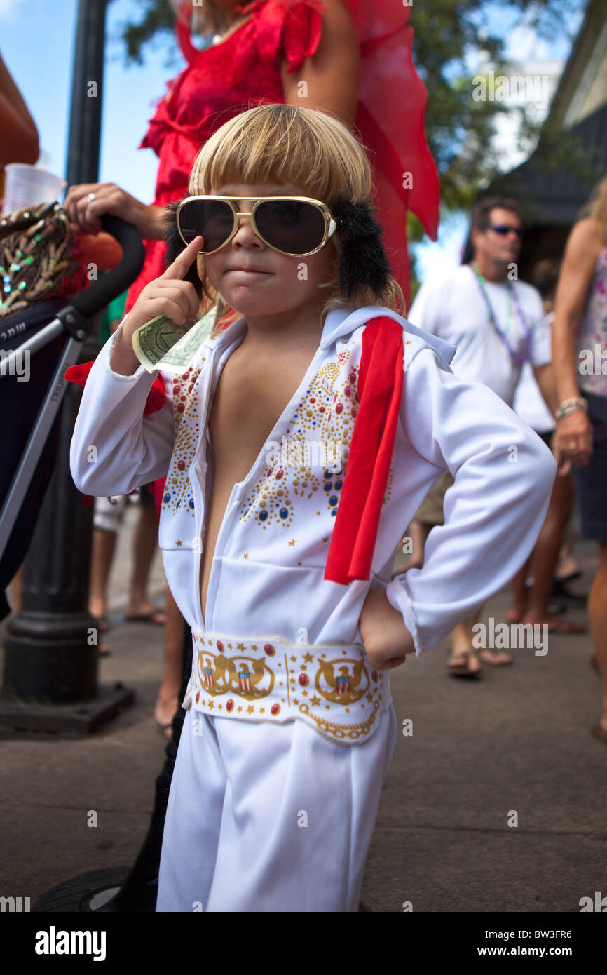 Costumed revelers during Fantasy Fest halloween parade in Key West ...