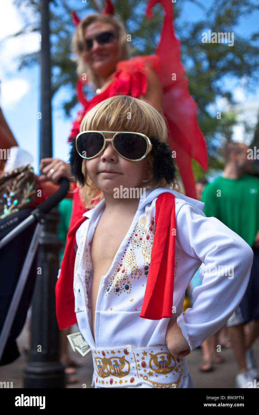 Costumed revelers during Fantasy Fest halloween parade in Key West ...