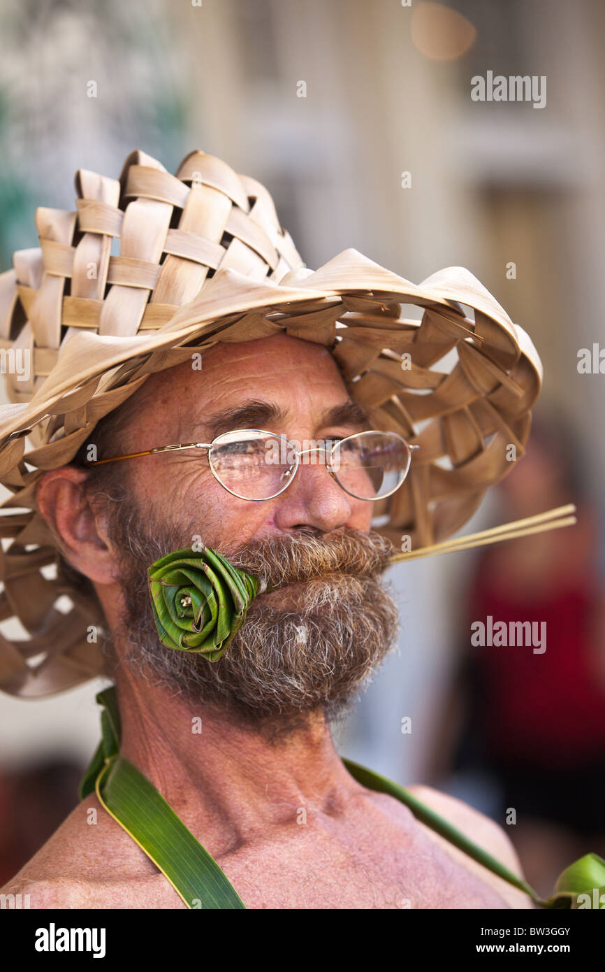 Costumed revelers during Fantasy Fest halloween parade in Key West ...