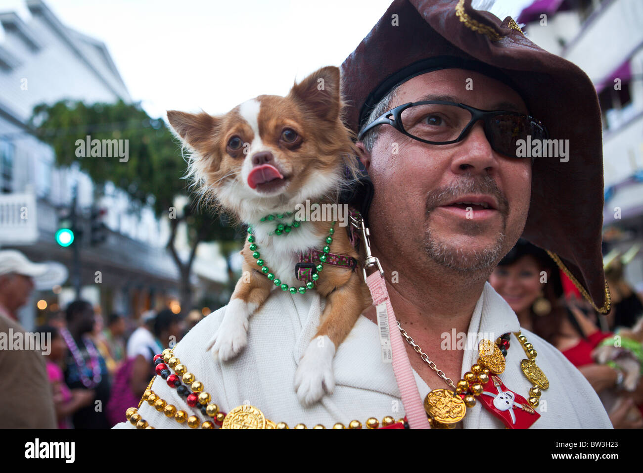 Costumed revelers during Fantasy Fest halloween parade in Key West ...