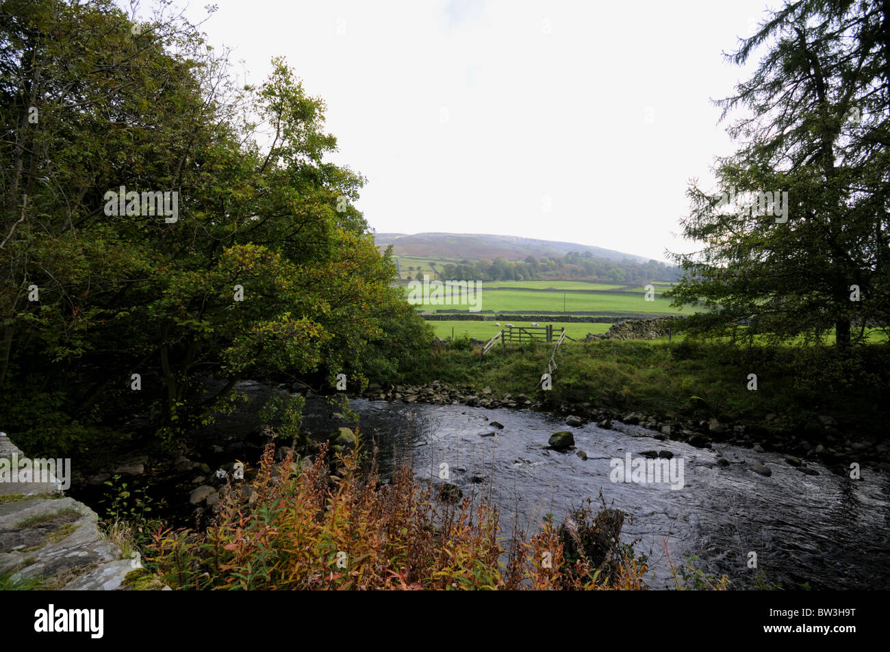 The Arkle Beck River in Reeth, Yorkshire Dales National Park, North ...