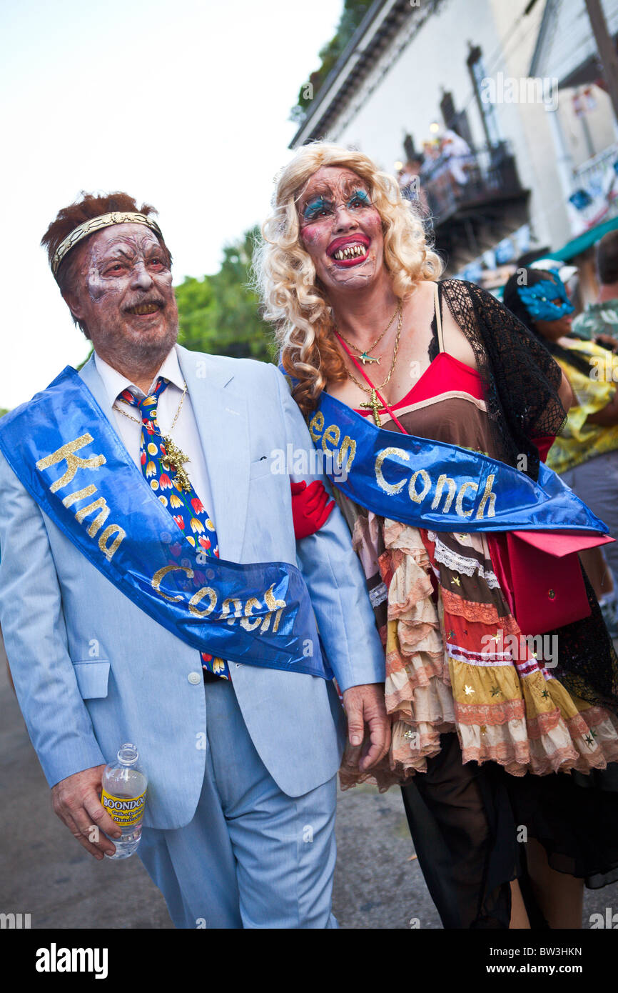 Costumed revelers during Fantasy Fest halloween parade in Key West ...