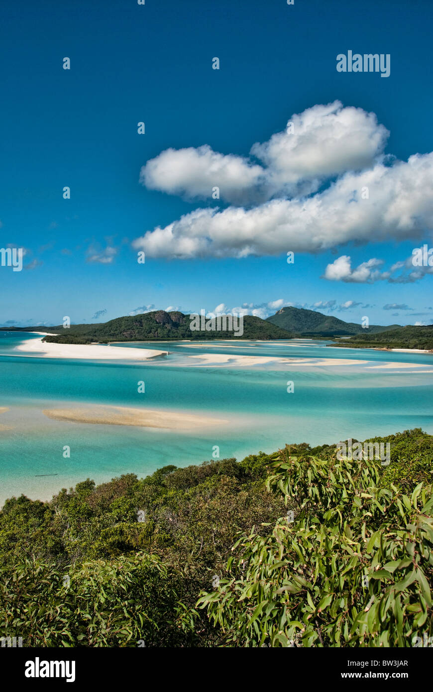 View of the Whitsunday Islands National Park, Queensland Stock Photo ...