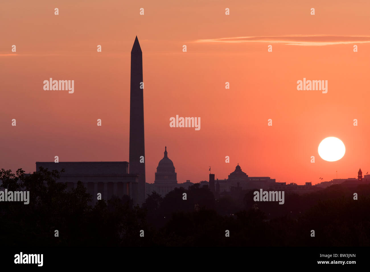 Washington DC sunrise Stock Photo - Alamy