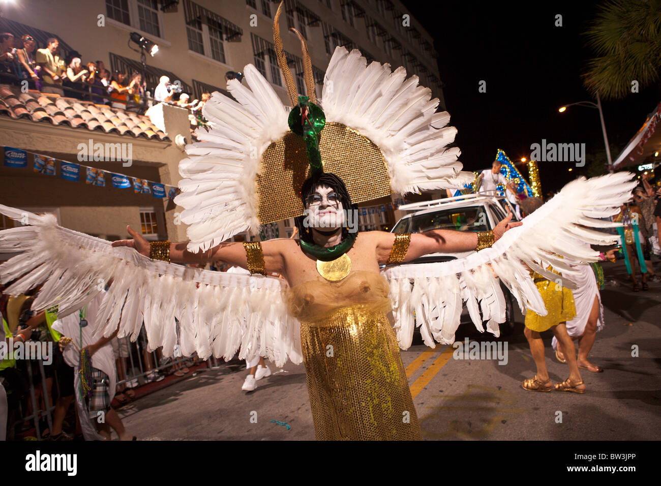 Costumed revelers during Fantasy Fest halloween parade in Key West ...