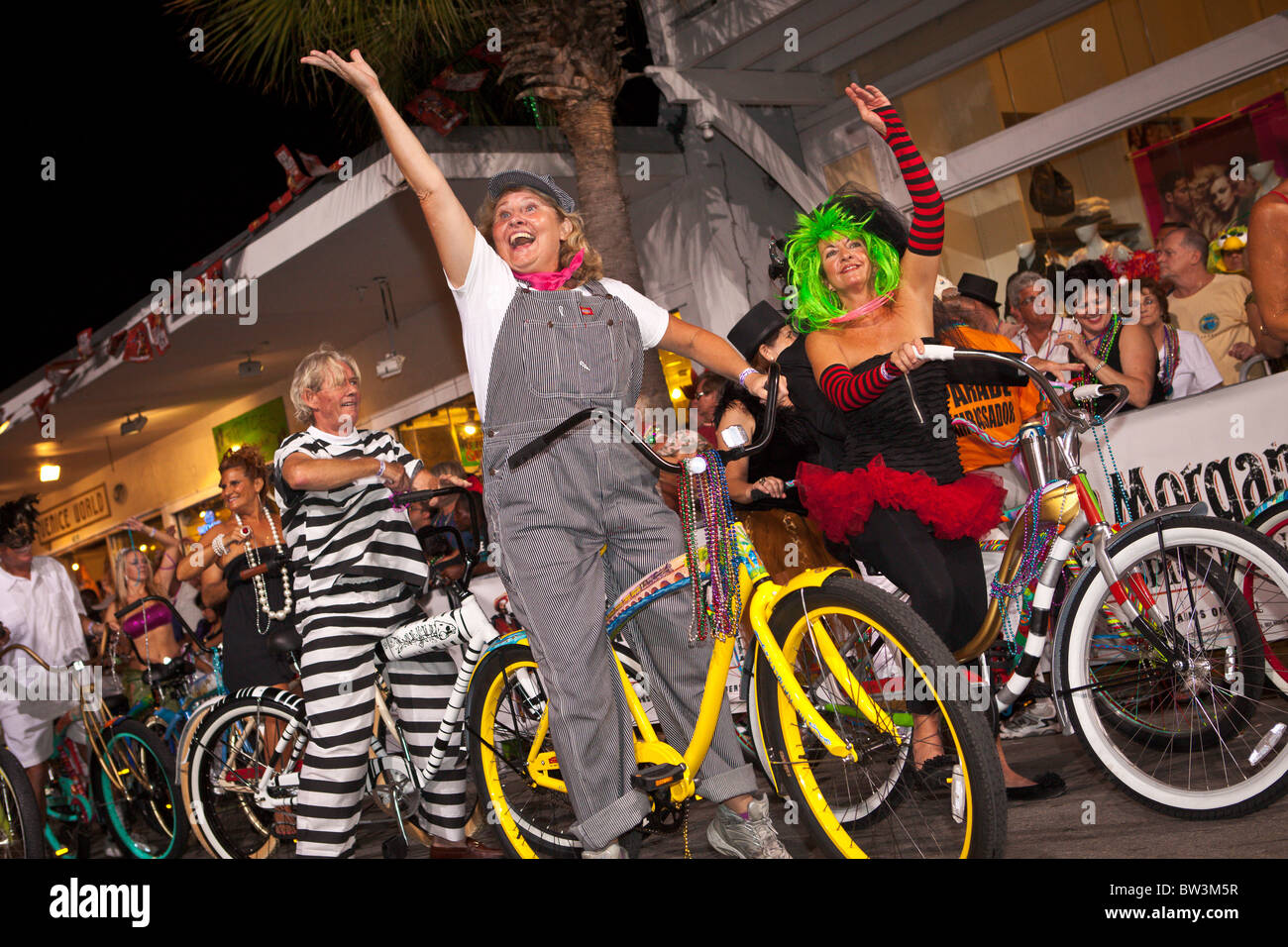 Costumed revelers during Fantasy Fest halloween parade in Key West ...