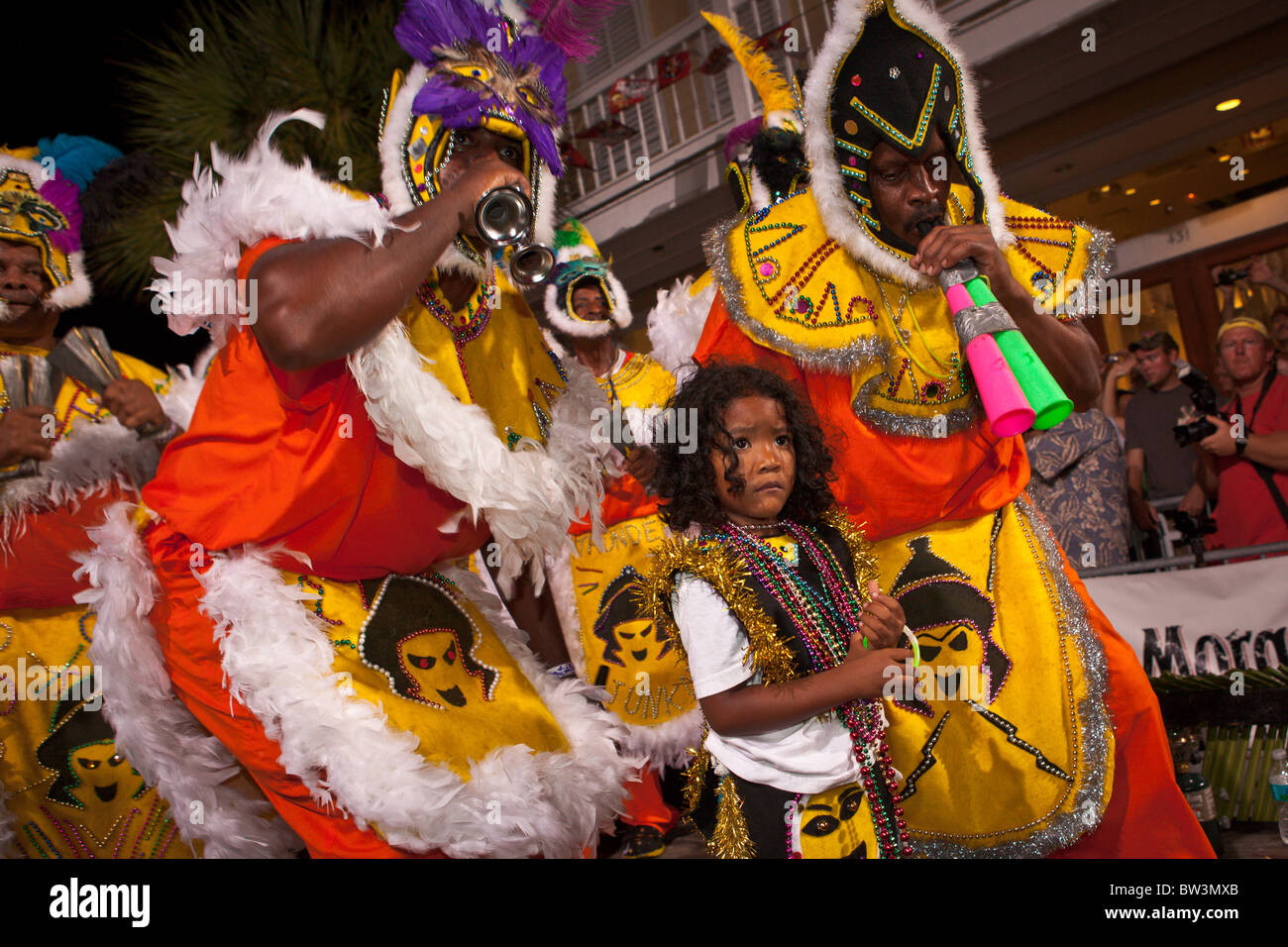 Costumed revelers during Fantasy Fest halloween parade in Key West ...