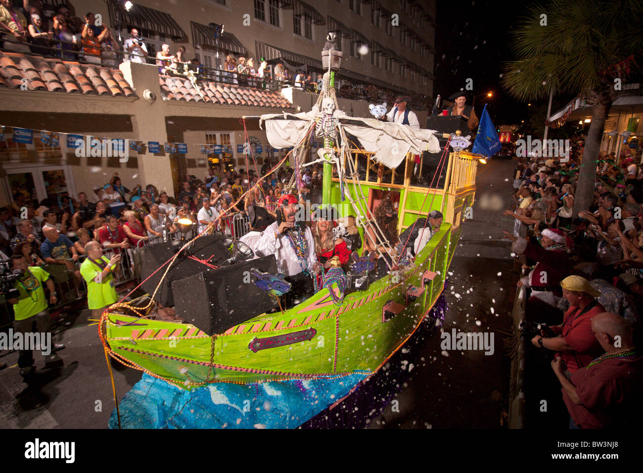 Costumed revelers during Fantasy Fest halloween parade in Key West ...