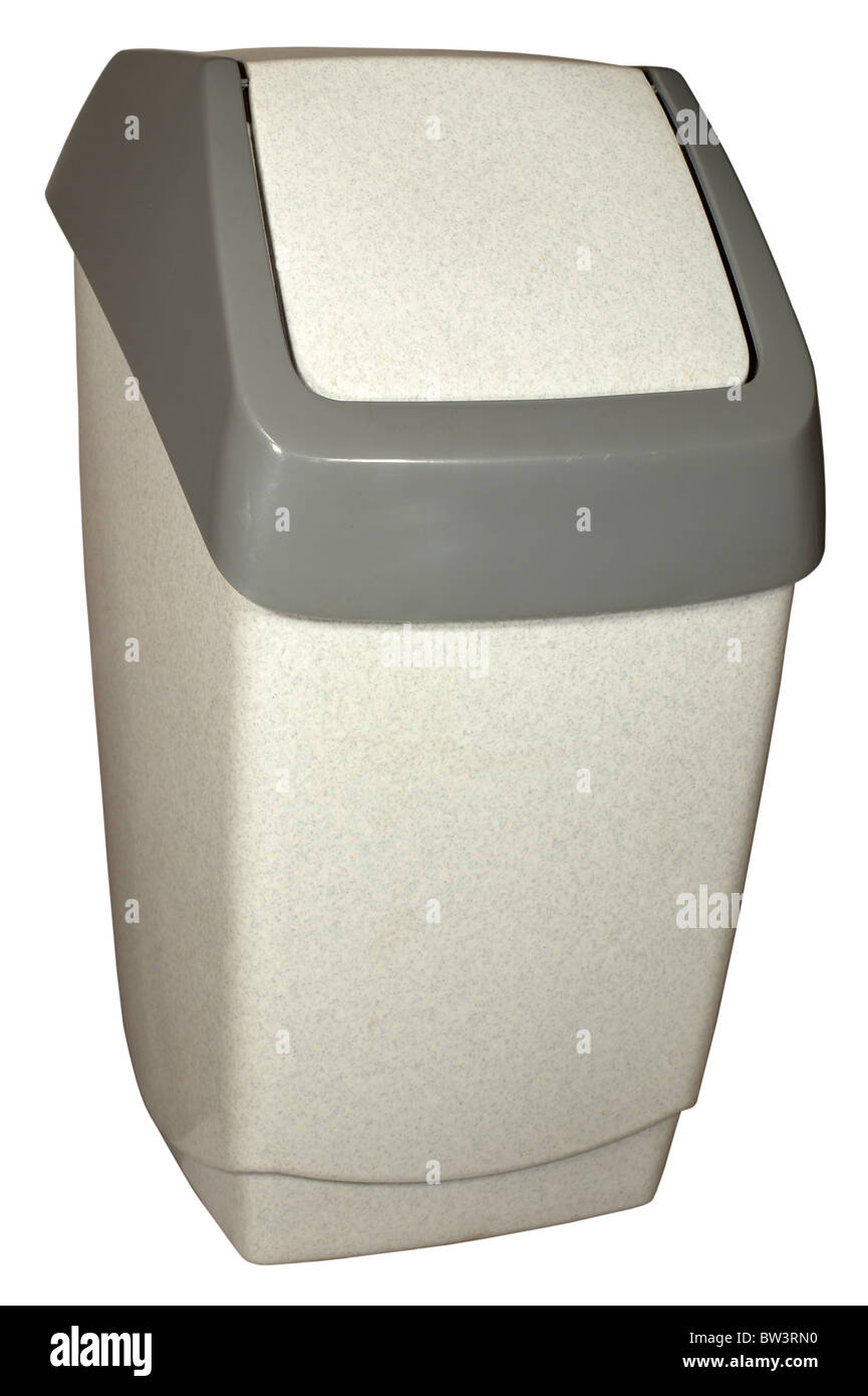 Plastic rubbish bin with the lid closed Stock Photo - Alamy