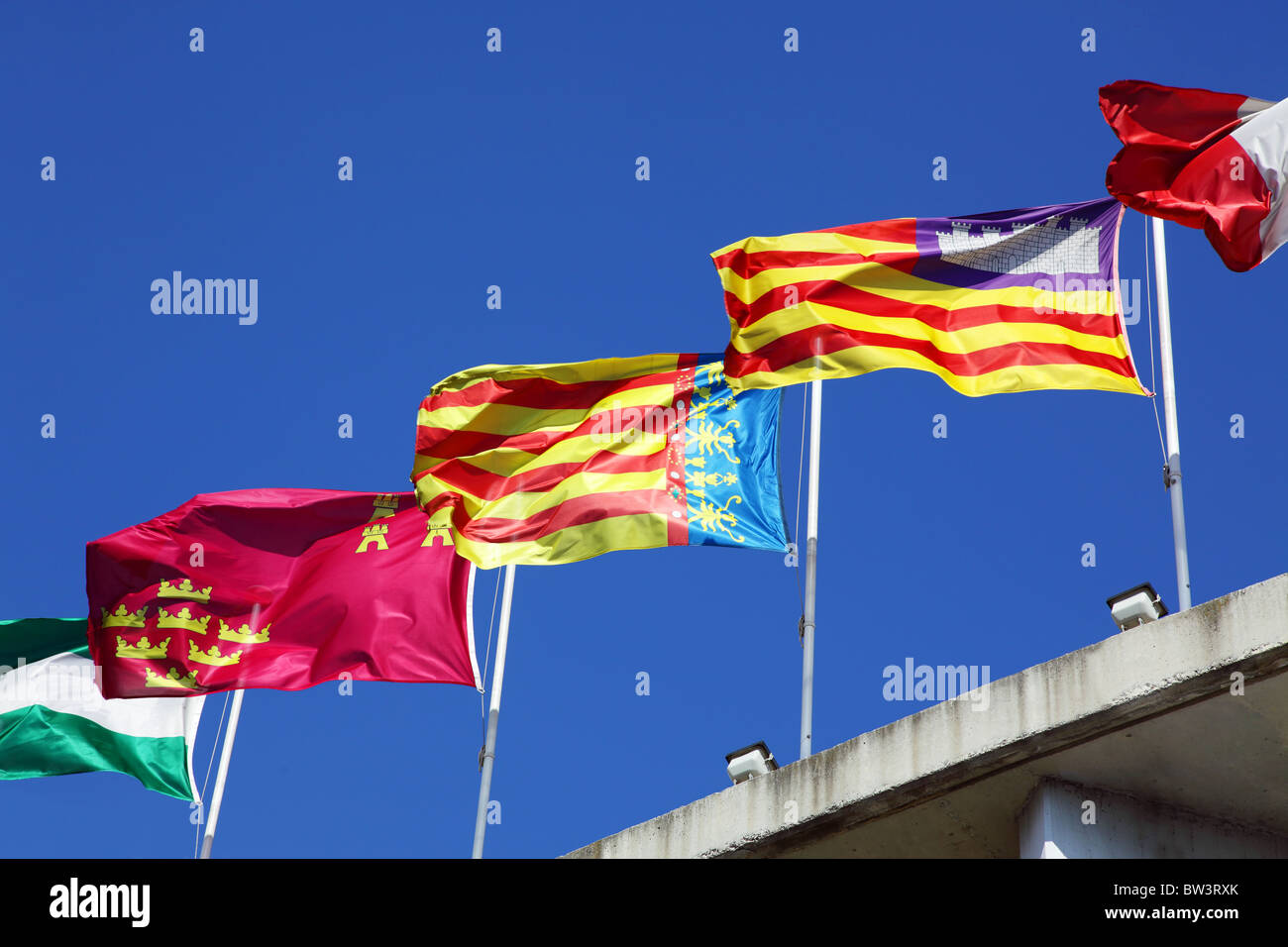 Flags in wind spain hi-res stock photography and images - Alamy