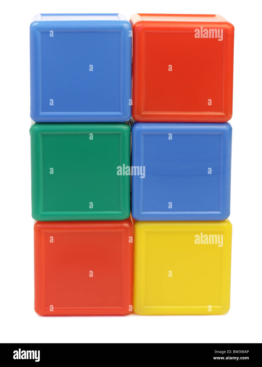 Colored childrens cubes on a white background Stock Photo - Alamy