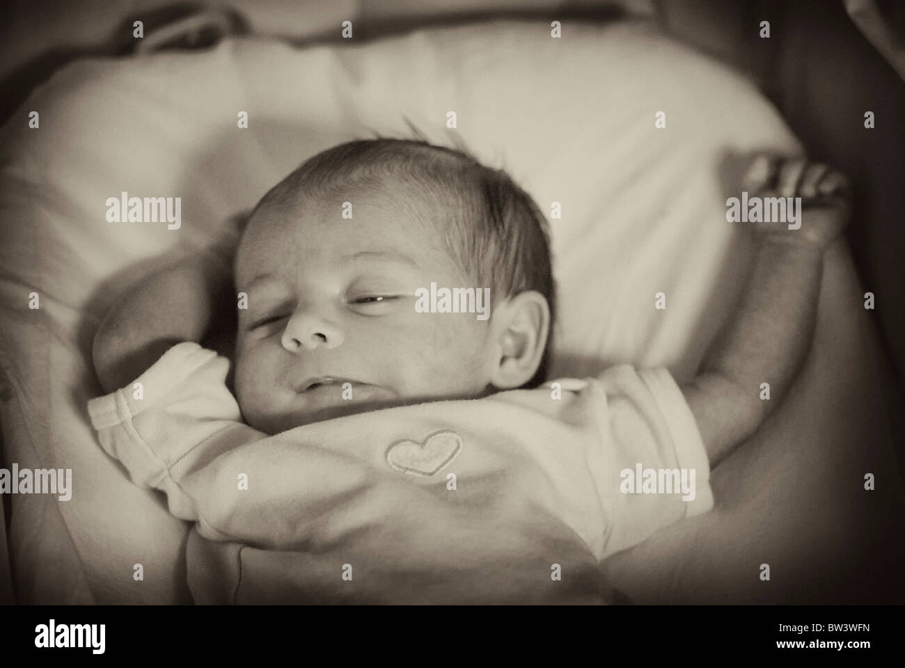 Newborn Baby Girl Behavior during her First days of Life Stock Photo ...