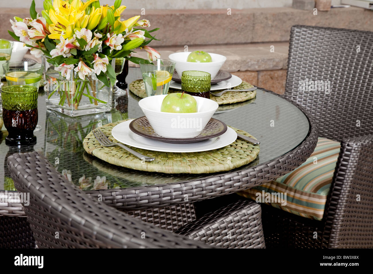 Backyard setting for company Stock Photo - Alamy