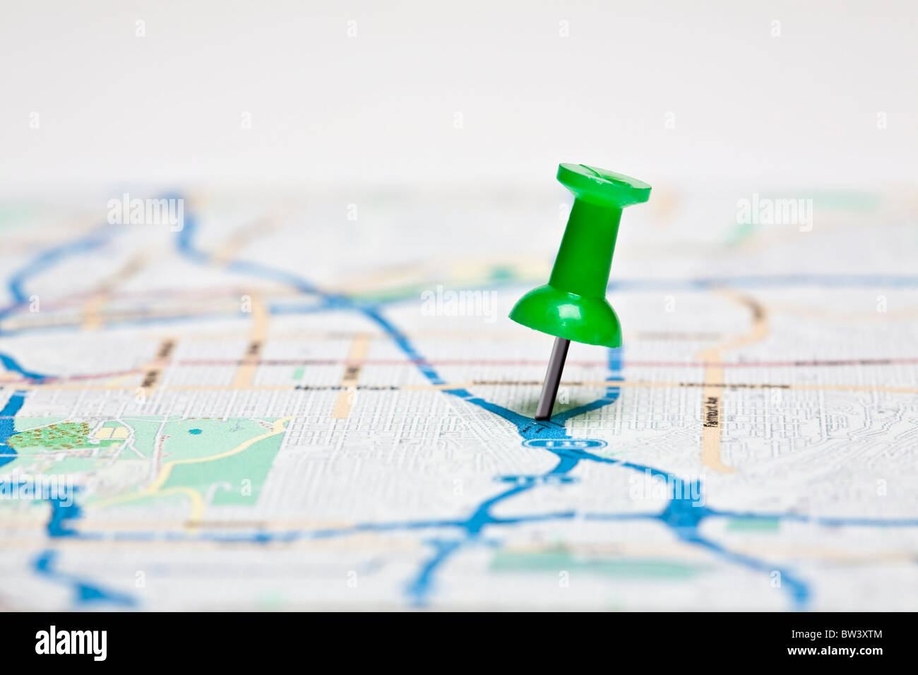 push pin in colorful map Stock Photo - Alamy