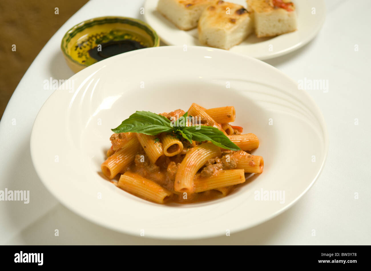 Pasta dinner plate Stock Photo - Alamy