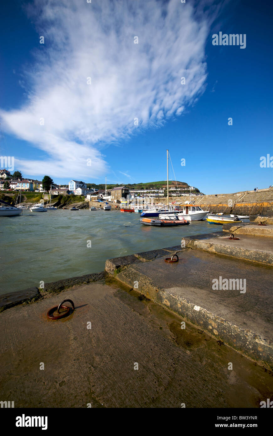 New Quay Cerdgn Wales UK Harbour Harbor Quay Sea Wall Stock Photo - Alamy