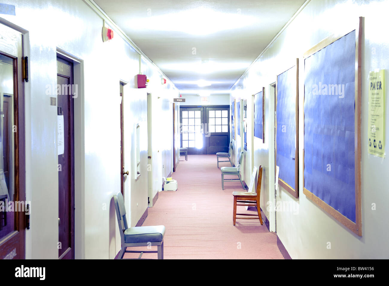 Hallway in a college building during day Stock Photo - Alamy