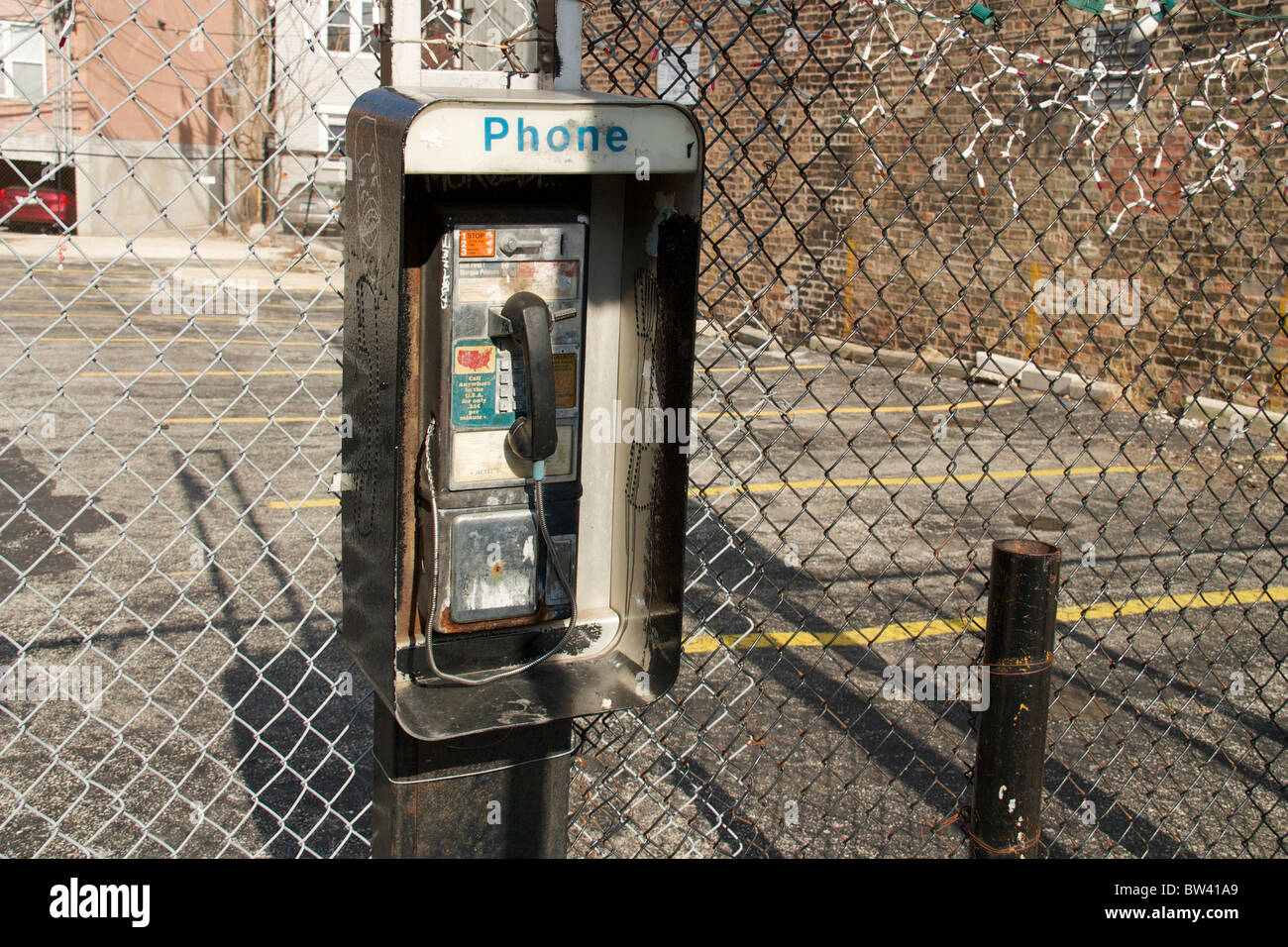 Derelict public telephone. Chicago, Illinois Stock Photo - Alamy