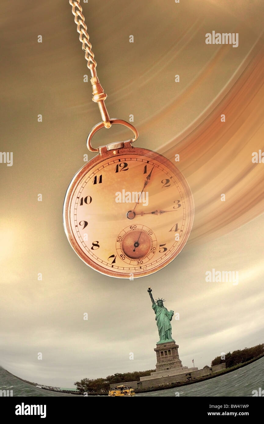 Time running out for lady liberty Stock Photo - Alamy