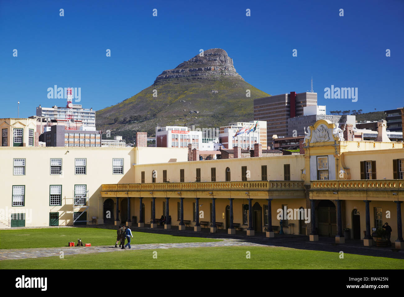 Courtyard inside Castle of Good Hope with City Bowl and Lion's Head ...