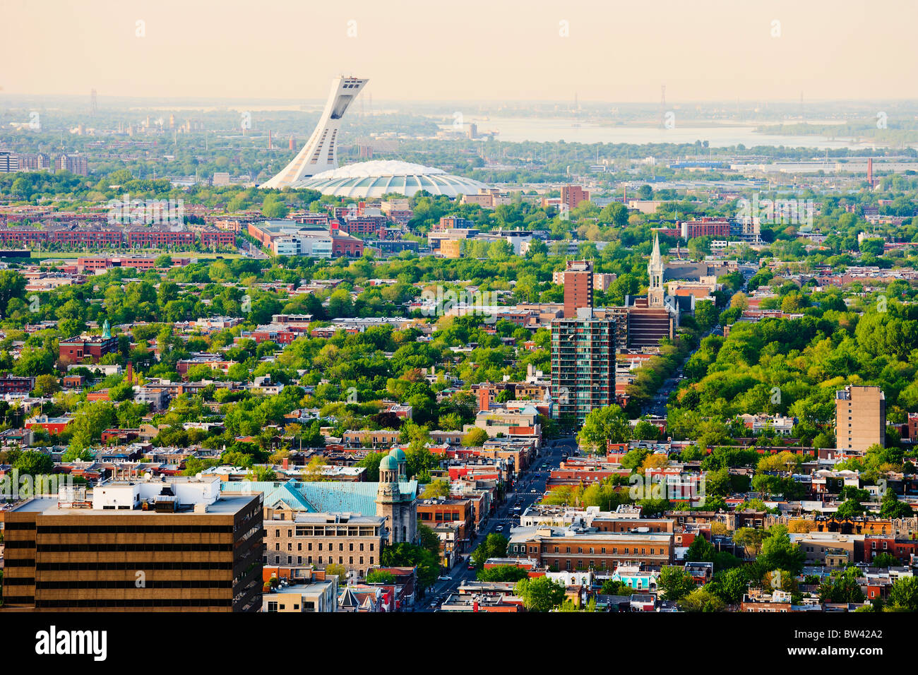 View of Montreal from Mount Royal at sunset, Montreal, Quebec Stock ...