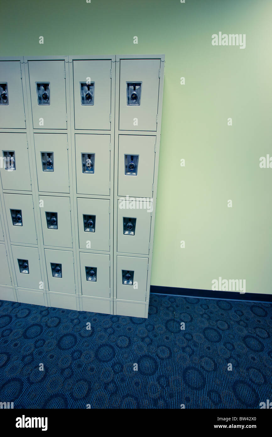 Small student lockers at a college Stock Photo - Alamy