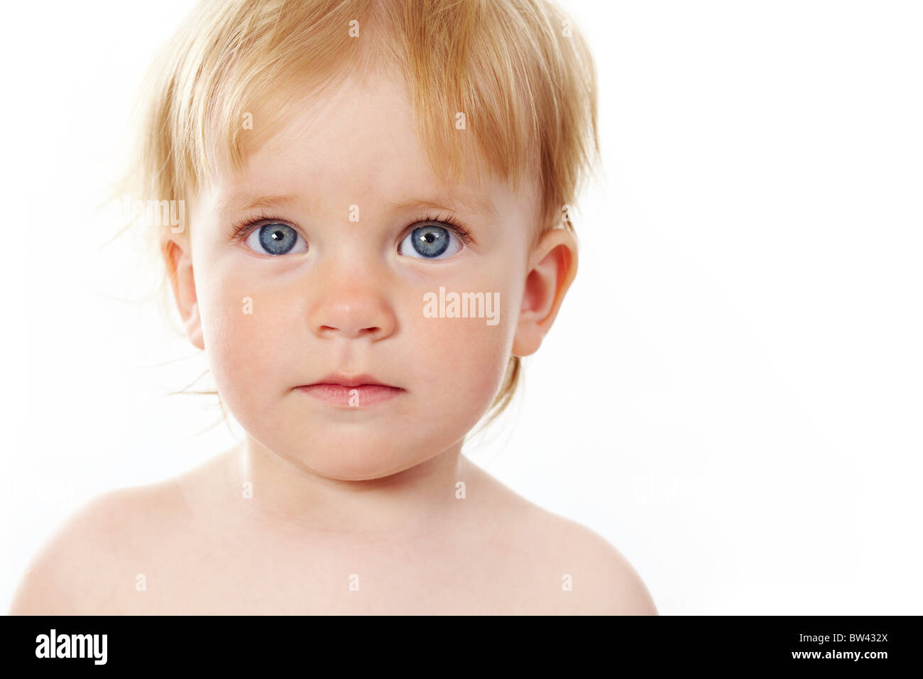 Portrait of cute child over white background Stock Photo - Alamy