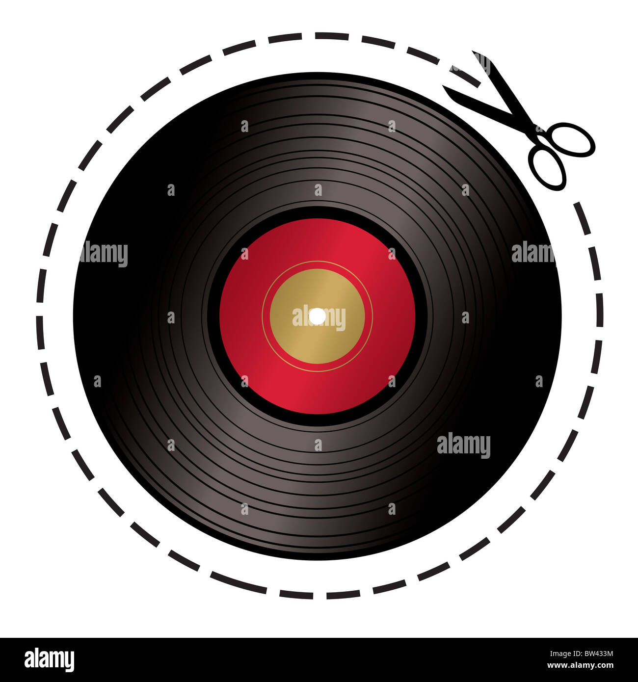 old fashioned music concept with cut out token and scissors Stock Photo ...