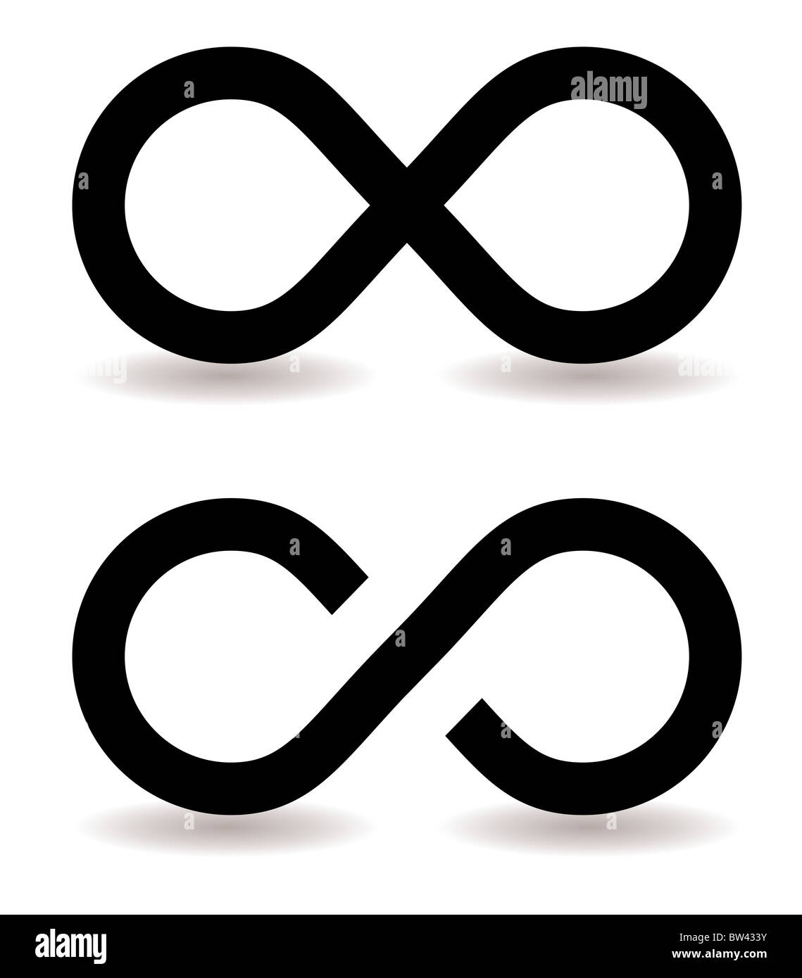 two infinity symbols with shadow ideal web icon Stock Photo - Alamy