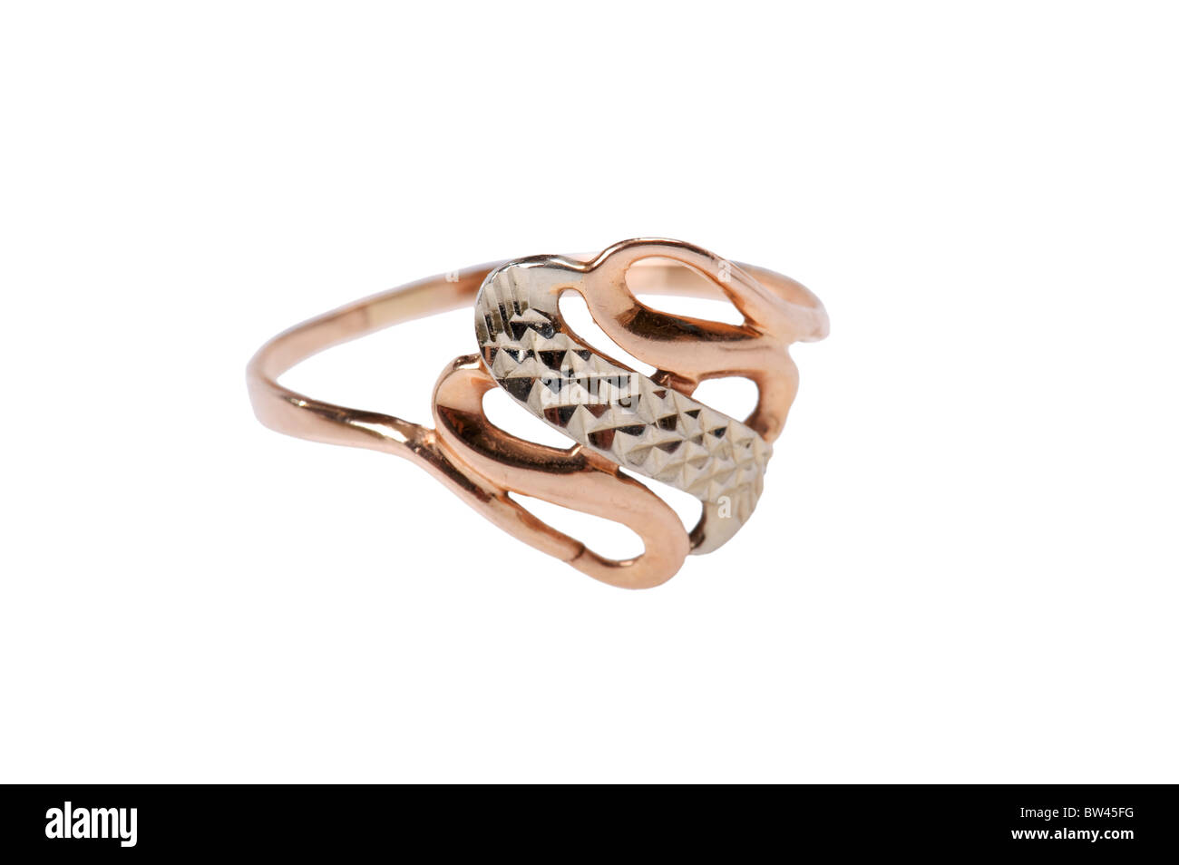 object on white - Golden ring close up Stock Photo - Alamy