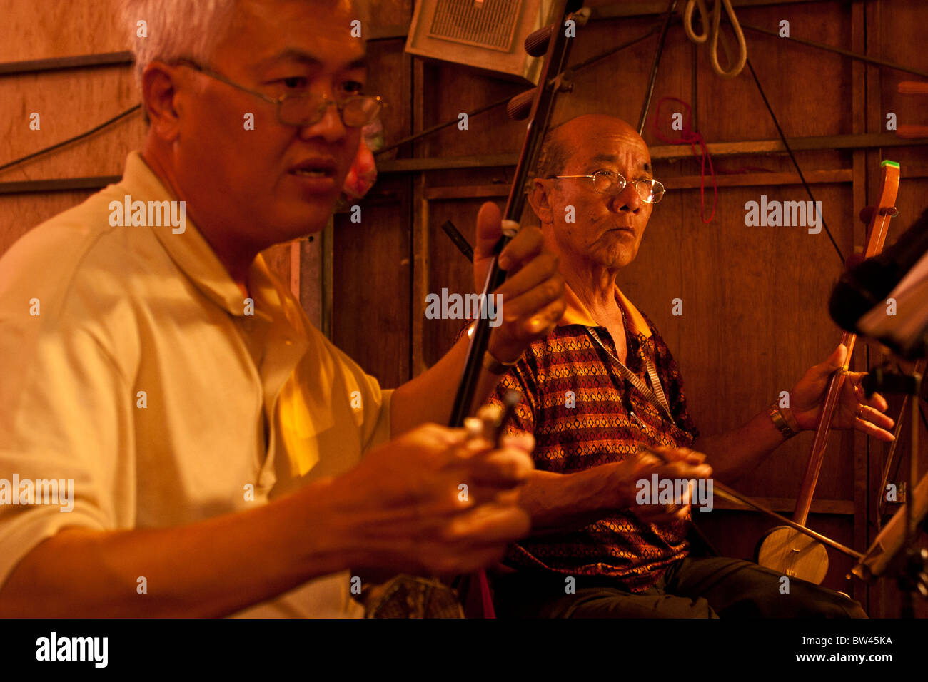 Musicians play during a performance by the Sing Sai Hong troupe, the ...