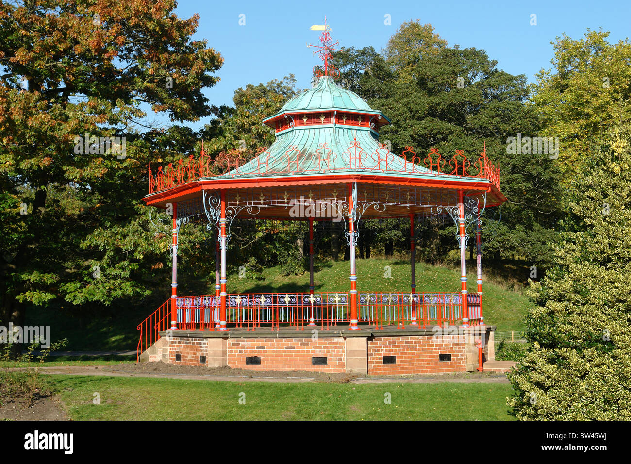 The Bandstand following restoration, situated in Sefton Park, Liverpool ...