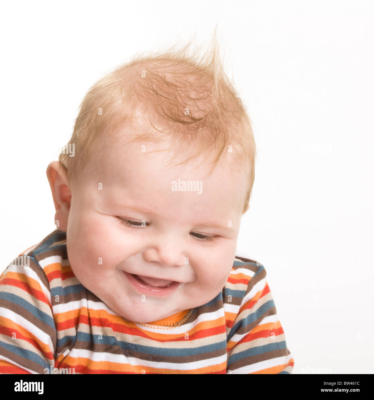 Expressive cute little boy isolated on white background Stock Photo - Alamy