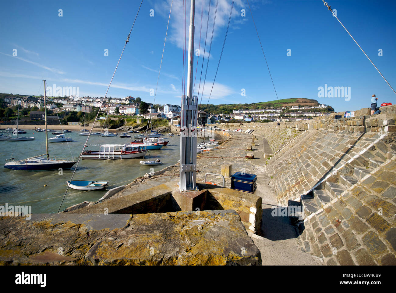 New Quay Cerdgn Wales UK Harbour Harbor Quay Sea Wall Stock Photo - Alamy