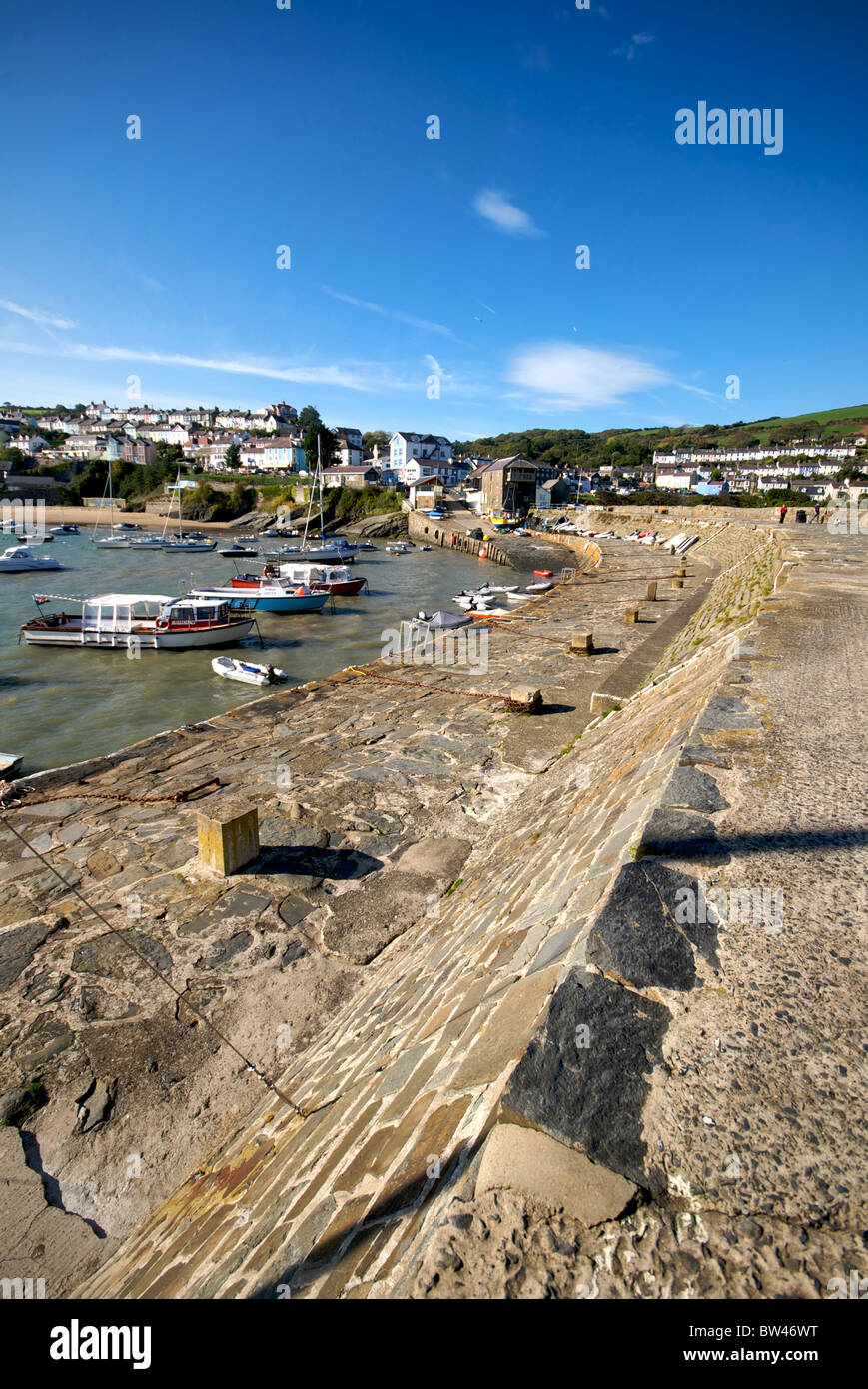 New Quay Cerdgn Wales UK Harbour Harbor Quay Sea Wall Stock Photo - Alamy