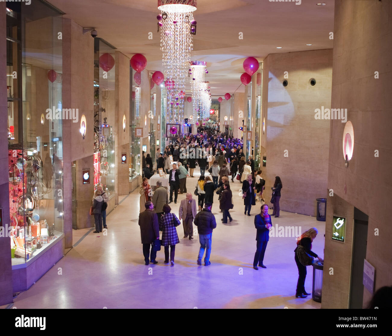 Paris, France, Large Crowd People, French Shopping Center interior ...